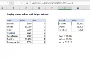 Basic text sort formula - Excel formula | Exceljet